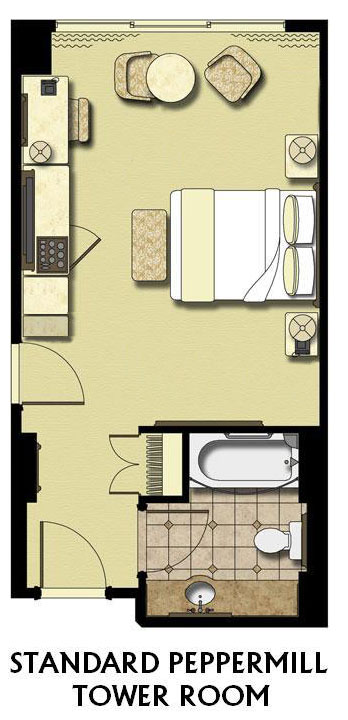 Peppermill Tower Deluxe King Room | Peppermill Resort Hotel, Reno